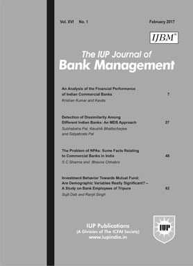 IUP Journal of Bank Management | Journals | Books and Articles